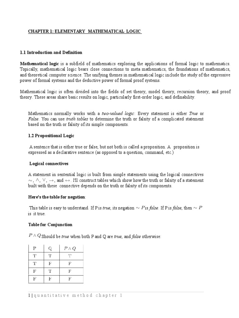 Mathematical Logic | PDF | Mathematical Logic | Teaching Mathematics