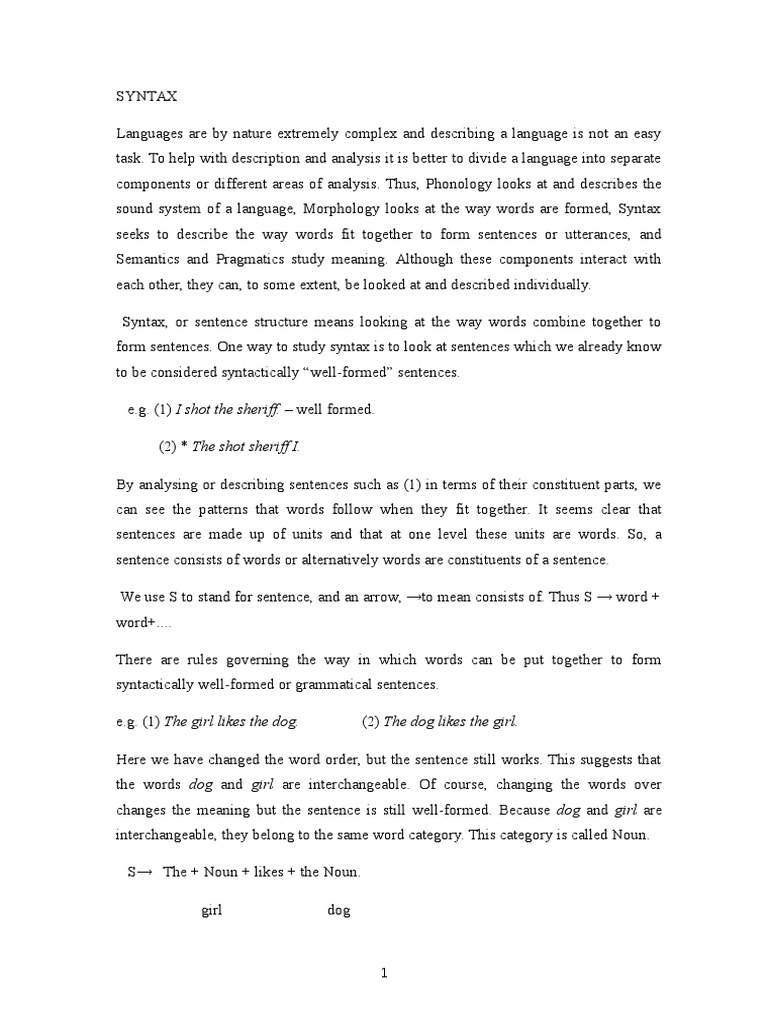 Understanding Syntax in Linguistics | PDF | Predicate (Grammar) | Clause