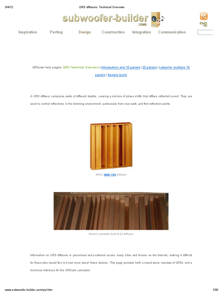 QRD Diffusers: A Technical Guide | PDF | Wavelength | Frequency