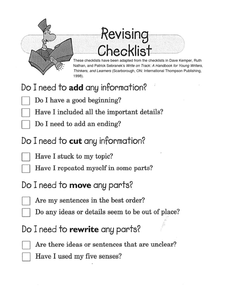 Writingrevisingeditingchecklist | PDF