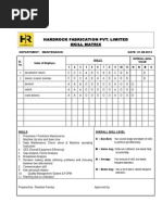 Operator Skill MATRIX | PDF | Human Factors And Ergonomics | Engineering