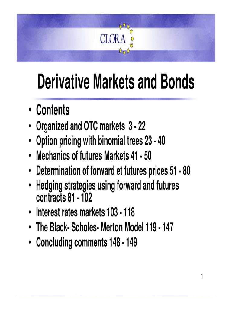 Bonds and Derivatives | PDF | Futures Contract | Option (Finance)