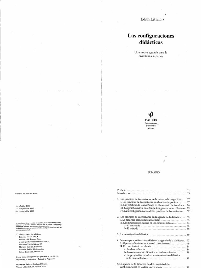 Edith Litwin-Las Configuraciones Didacticas | PDF | Plan de estudios | Science