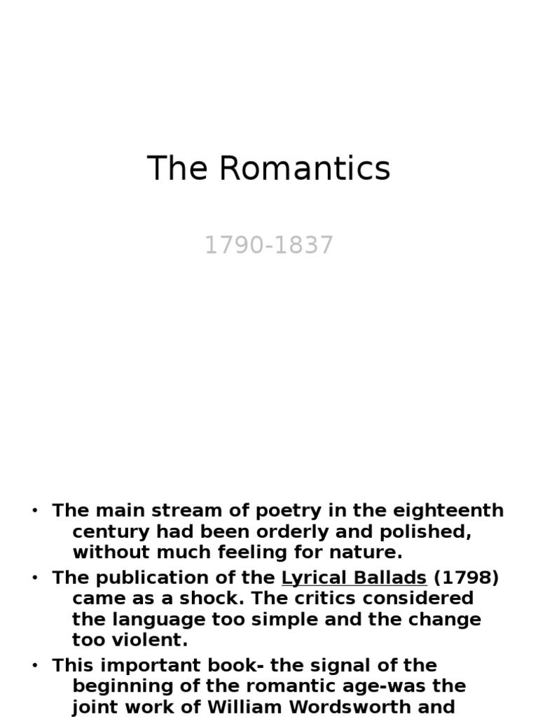 The Romantics | PDF | Romanticism | Jane Austen