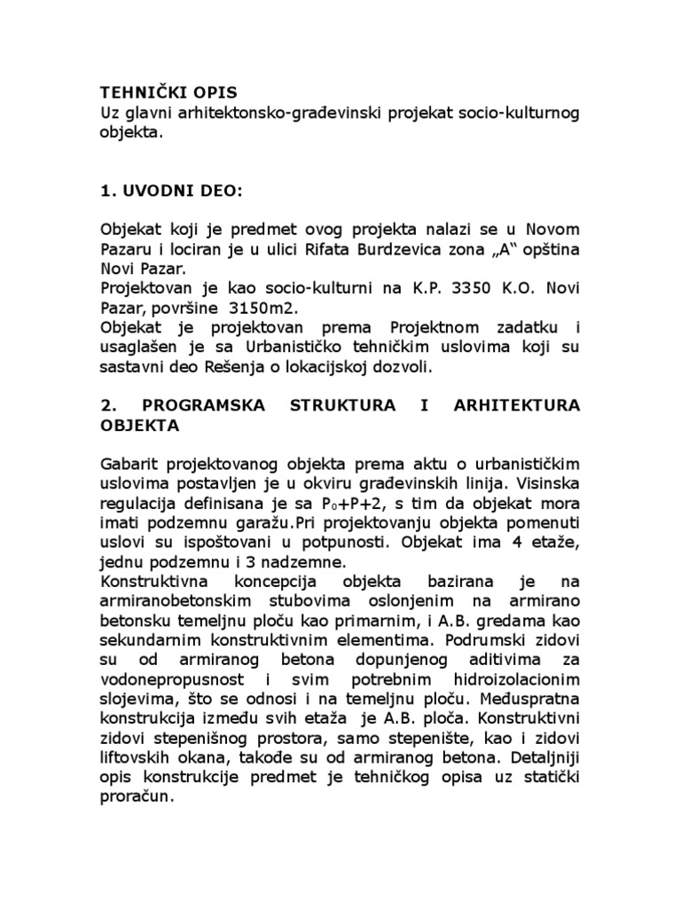 Tehnicki Opis | PDF