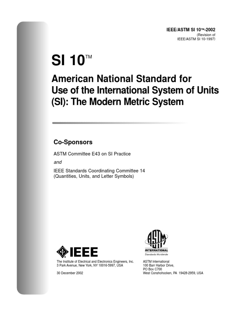 Astm Si 10-2002 PDF | PDF | Parts Per Notation | Torque