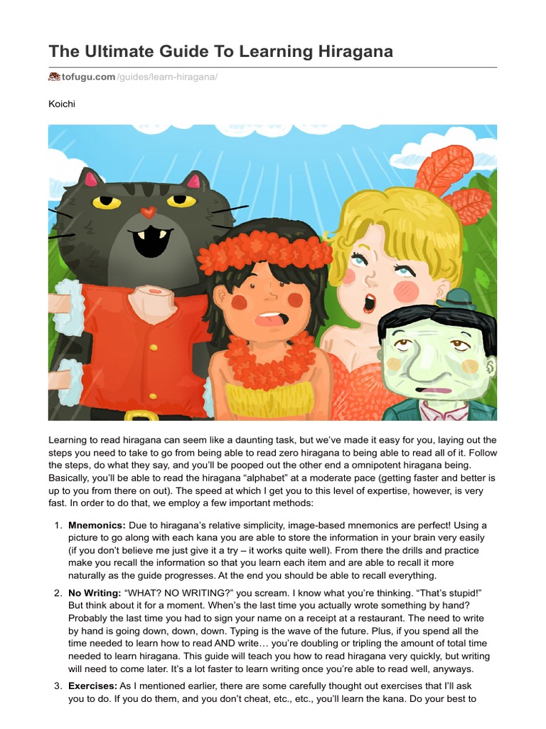Tofugu's Ultimate Hiragana Guide | PDF | Kanji | Japanese Language