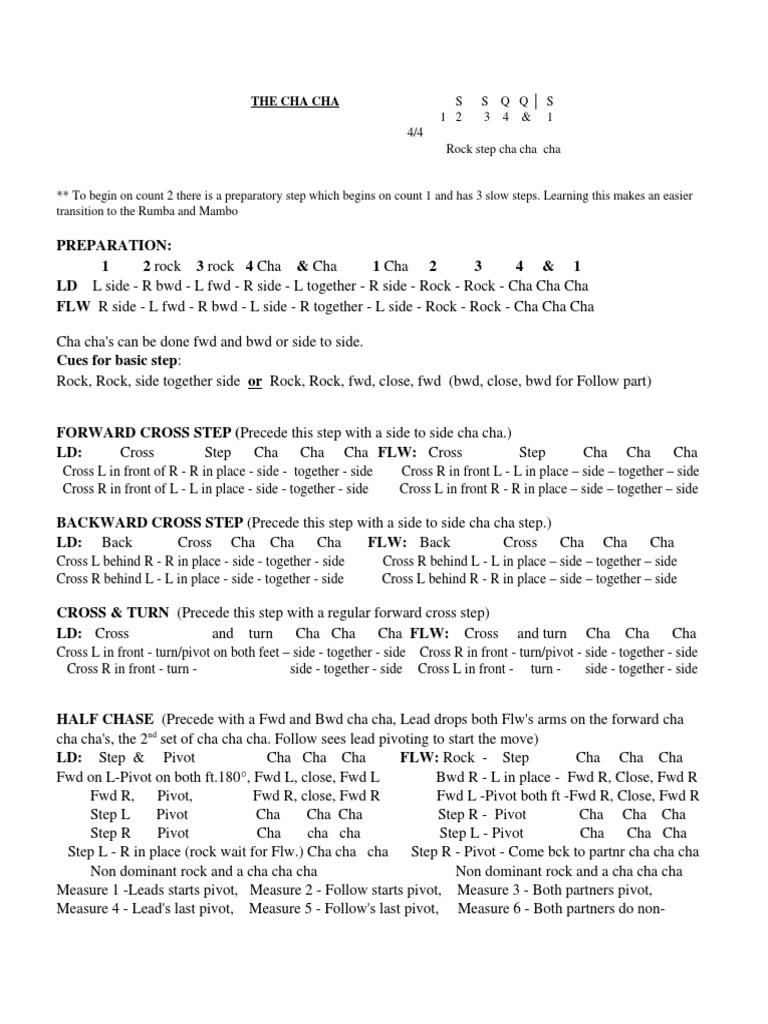 The Cha Cha | PDF | Social Dance | Partner Dance