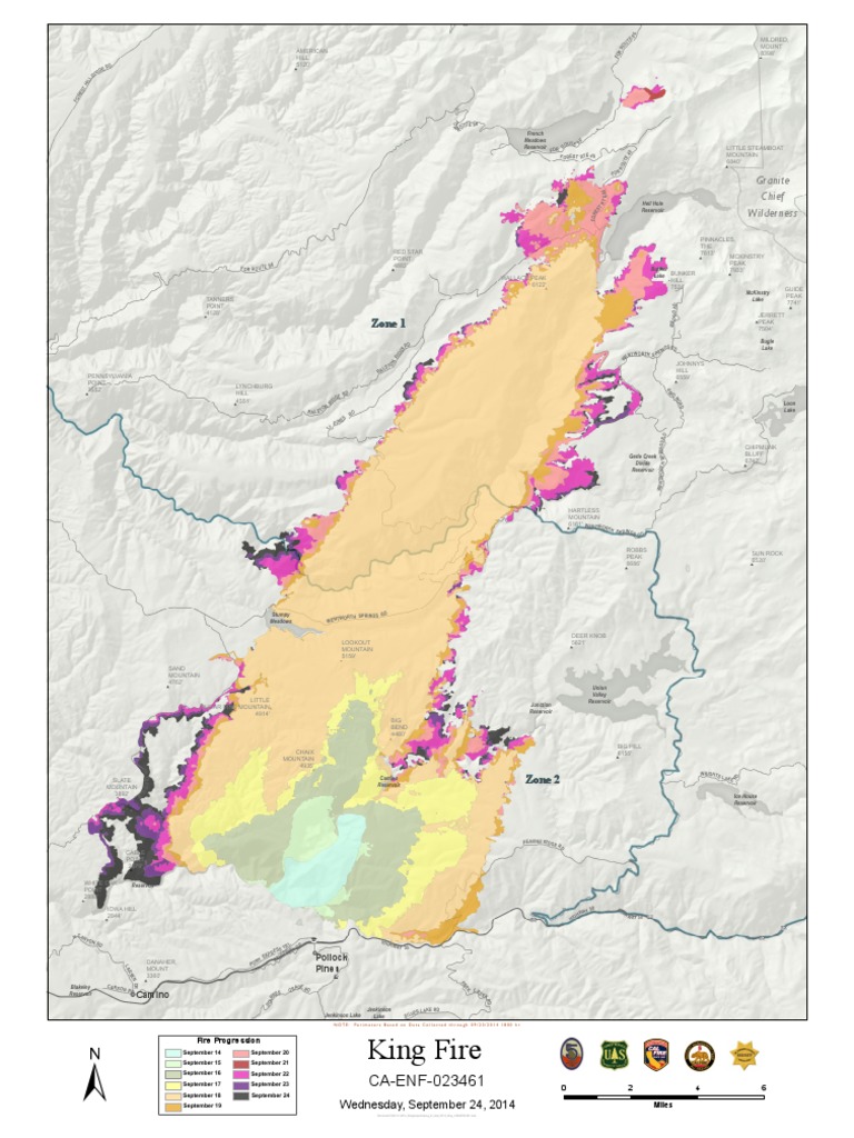 King Fire Progression Map 2014 | PDF