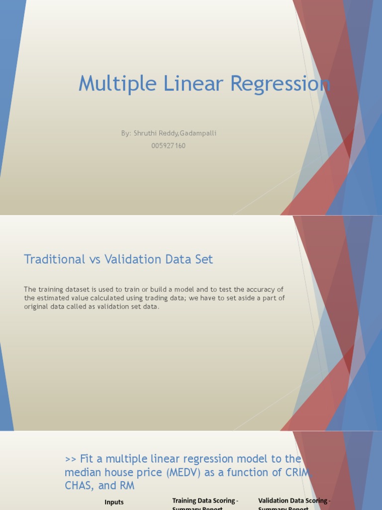 Multiple Linear Regression | PDF | Regression Analysis | Mean Squared Error