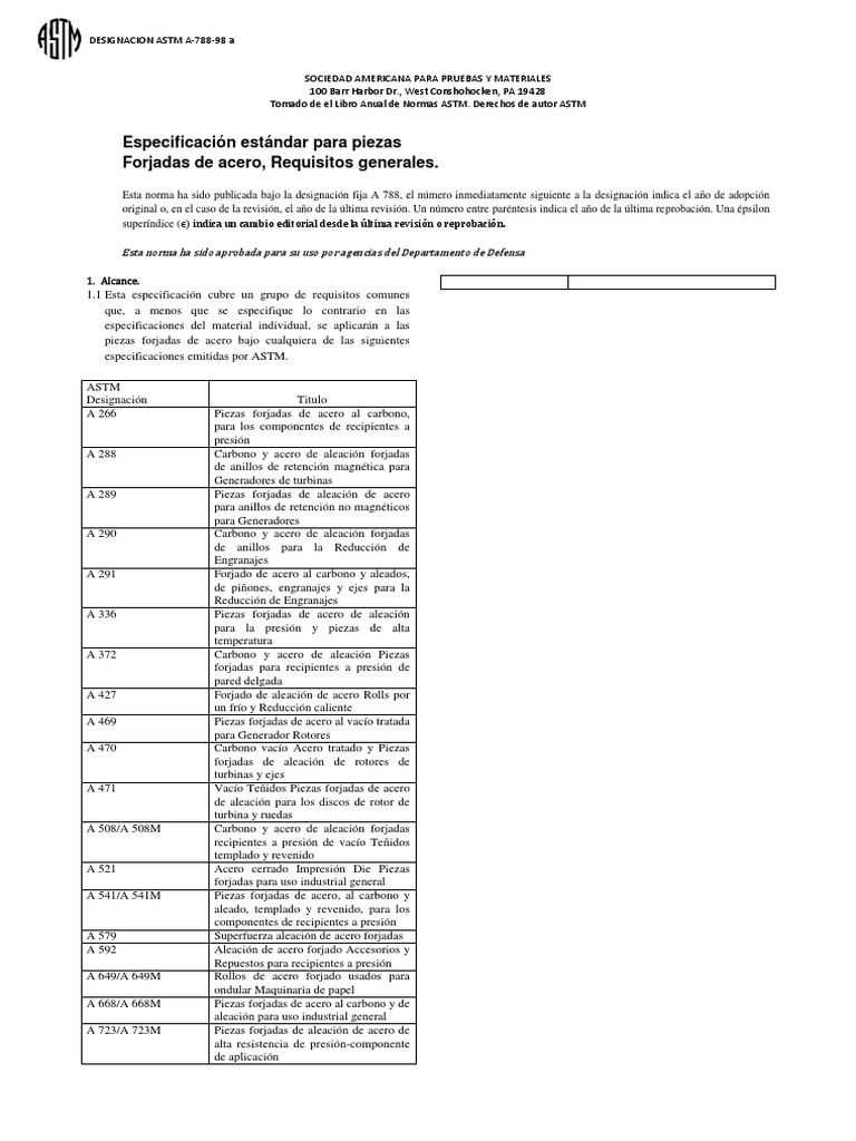 Astm A 788-98 | PDF | Acero | Industrias