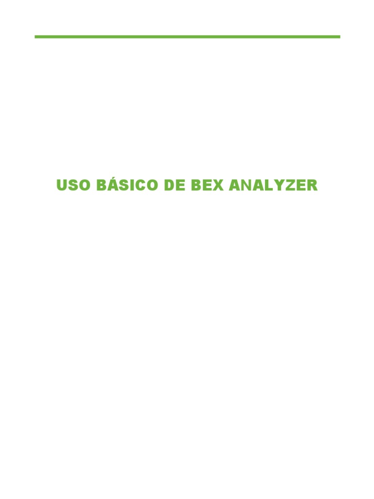 Manual Básico de Bex Analyzer -Compartir | PDF | Usuario (informática) | Microsoft Excel
