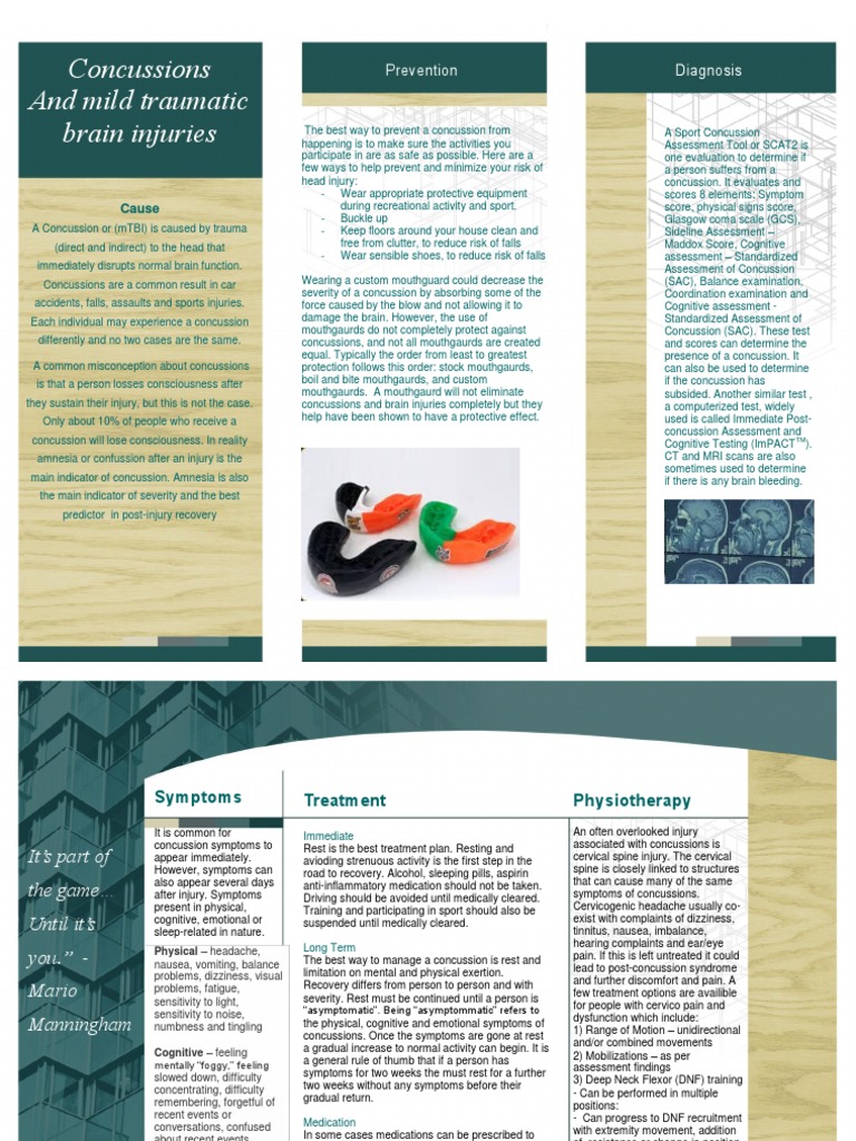 Concussion Brochure | PDF | Concussion | Human Diseases And Disorders