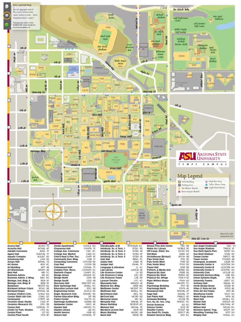 Asu Map Tempe 2013 | PDF