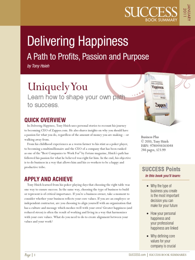 Delivering Happiness Summary | PDF | Zappos | Brand