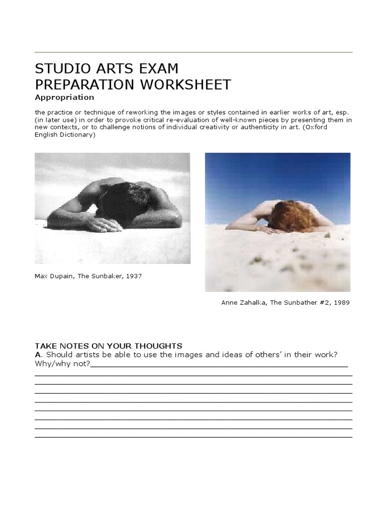 Appropriation Worksheet 11 | PDF
