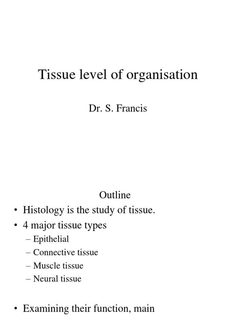 Unit 1 Tissue Level of Organisation | PDF | Epithelium | Tissue (Biology)