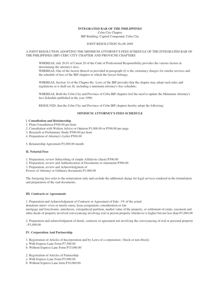 Schedule of Fees | PDF | Original Jurisdiction | Lawyer