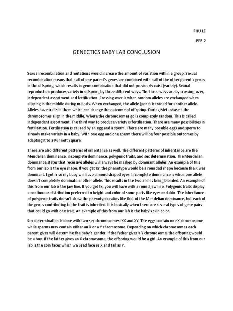 Genetic Baby | PDF | Dominance (Genetics) | Sexual Reproduction