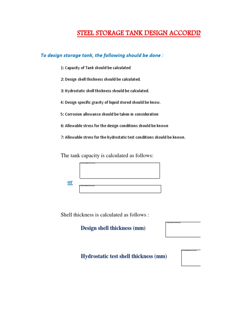Tank Shell Thickness Calculation Guide | PDF | Technology & Engineering
