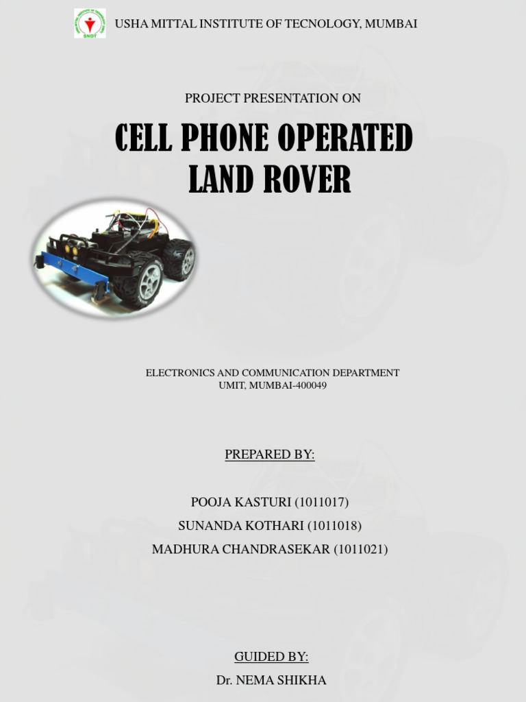 Cell Phone Operated Land Rover: Project Presentation On | PDF ...