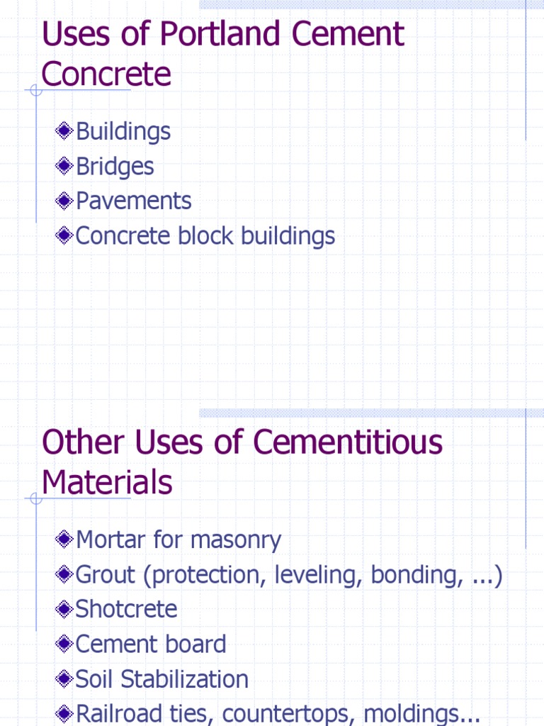 Uses and History of Portland Cement | PDF | Concrete | Construction ...