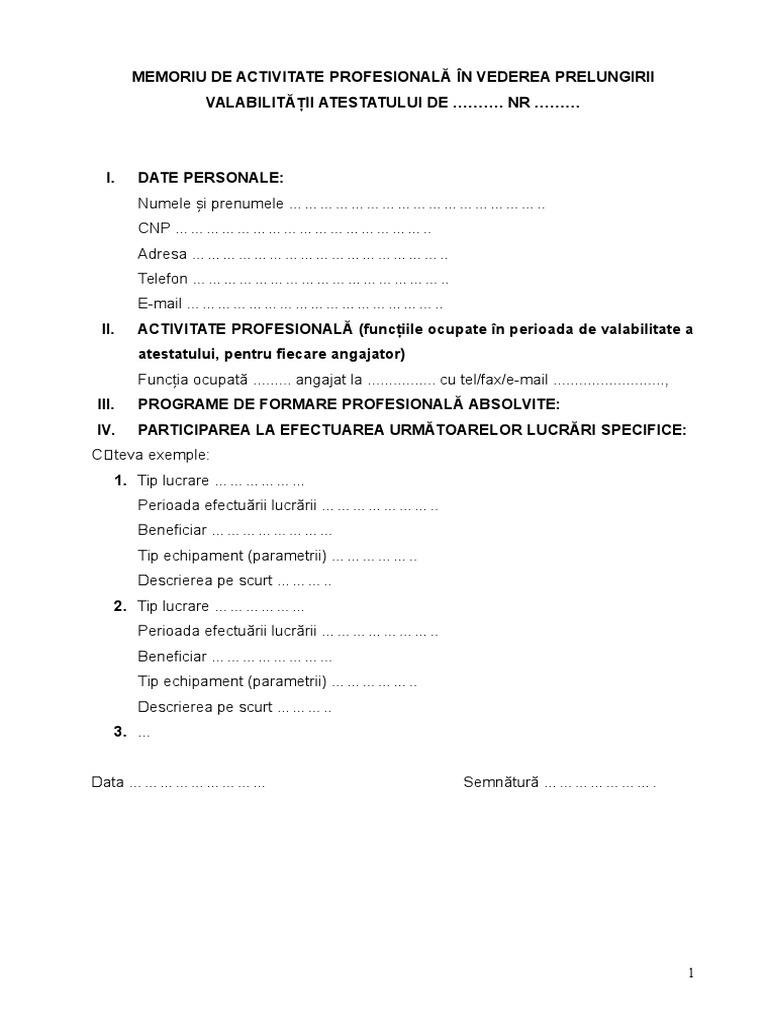 Memoriu Model | PDF