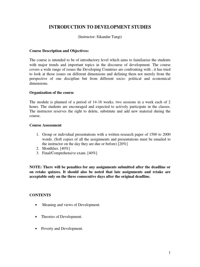 Introduction to Development Studies | PDF | Development Economics ...