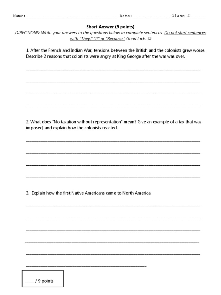 Unit 1 US History Test Preparation | PDF | Thirteen Colonies | Colonial ...