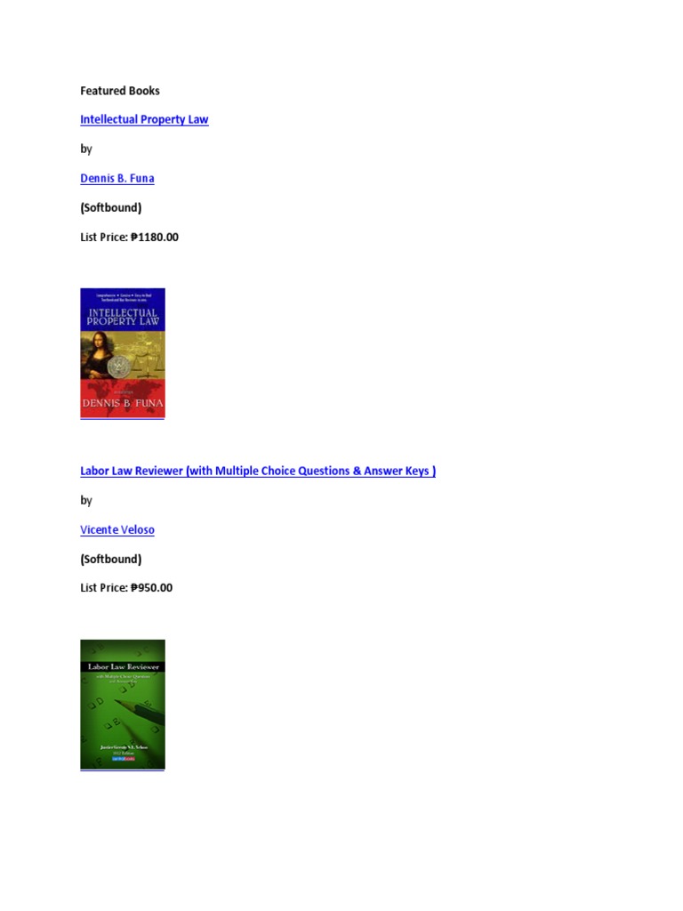 Intellectual Property Law by Dennis Funa | PDF