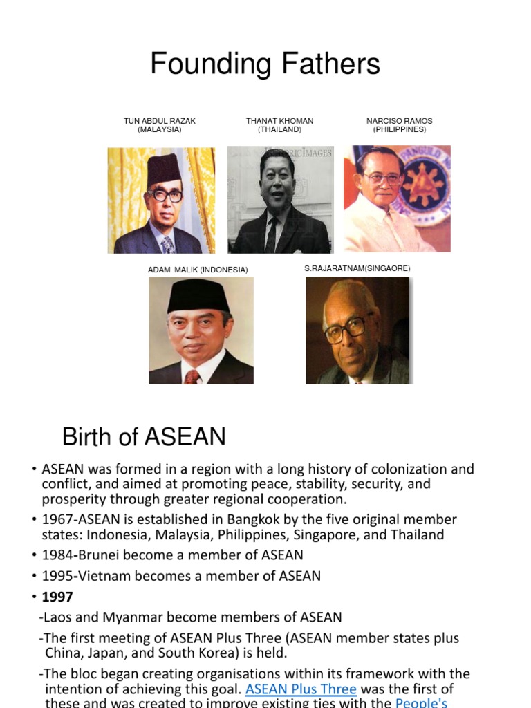 Founding Fathers: Tun Abdul Razak (Malaysia) Thanat Khoman (Thailand ...