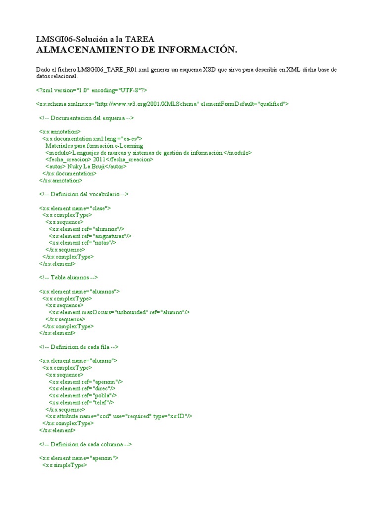 Generating an XSD Schema and XML Document from a Relational Database and Performing XQuery ...