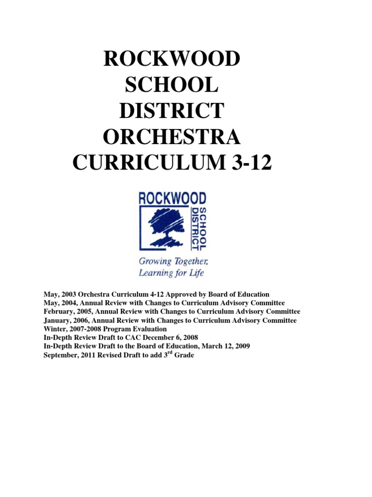 Orchestra Curriculum PDF | Download Free PDF | Violin | Cello
