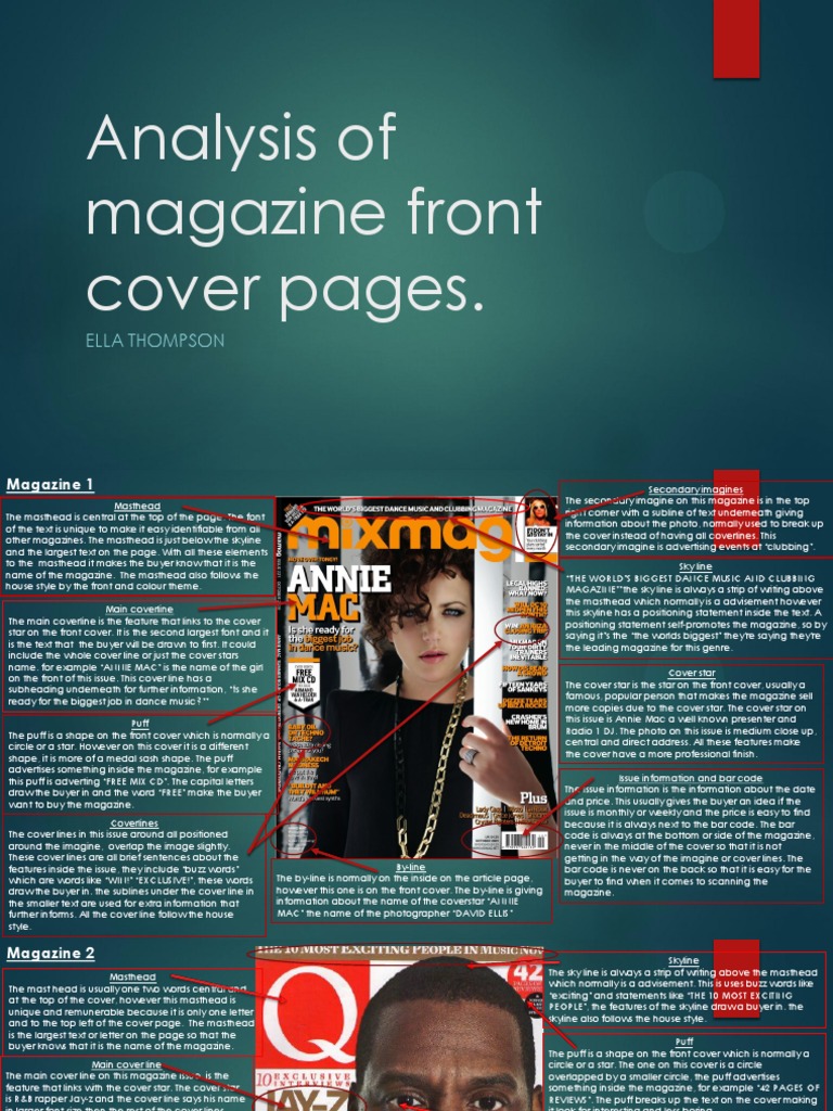 Analysis of Magazine Front Cover Pages | PDF | Advertising | Writing