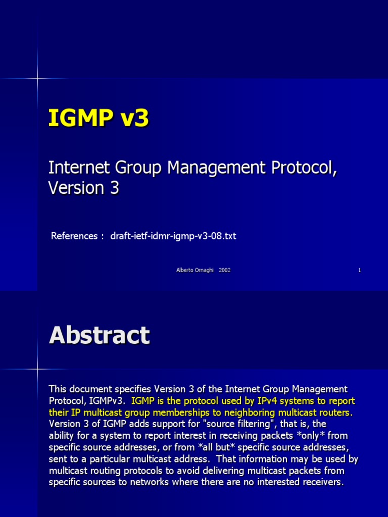 IGMP-v3 | Internet Protocols | Computer Networking