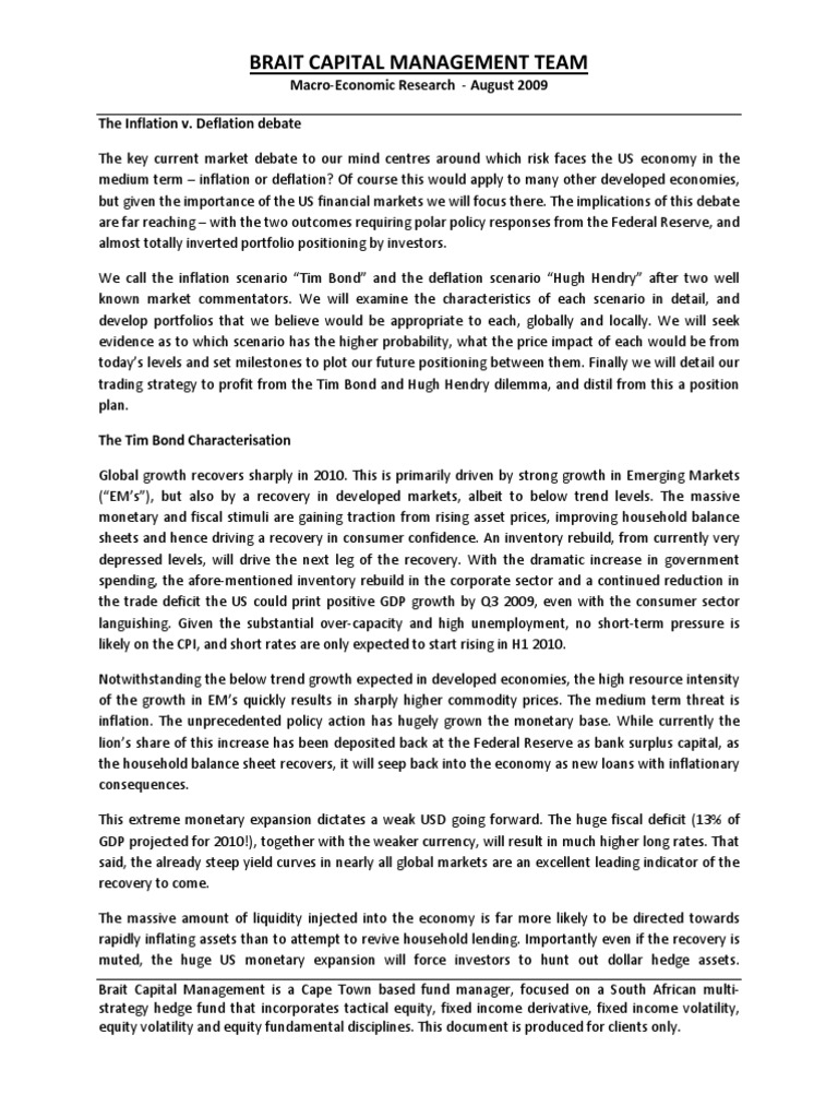 Brait Capital Hendry V Bond | PDF