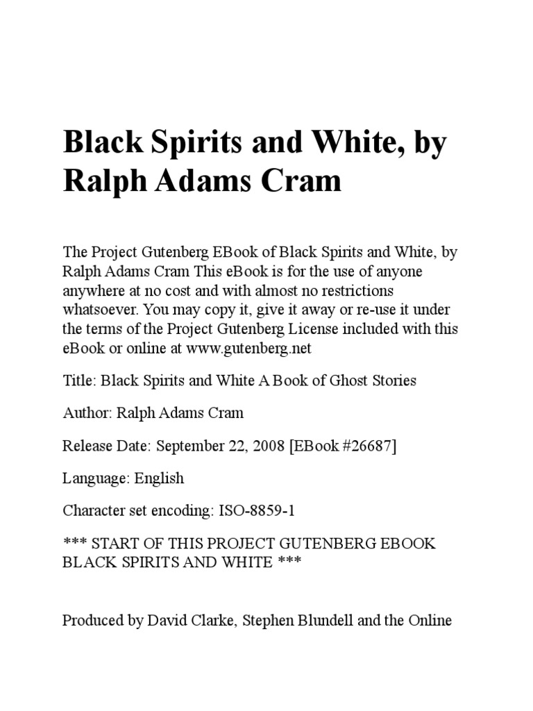 Black Spirits and White | PDF | Project Gutenberg | Ghosts