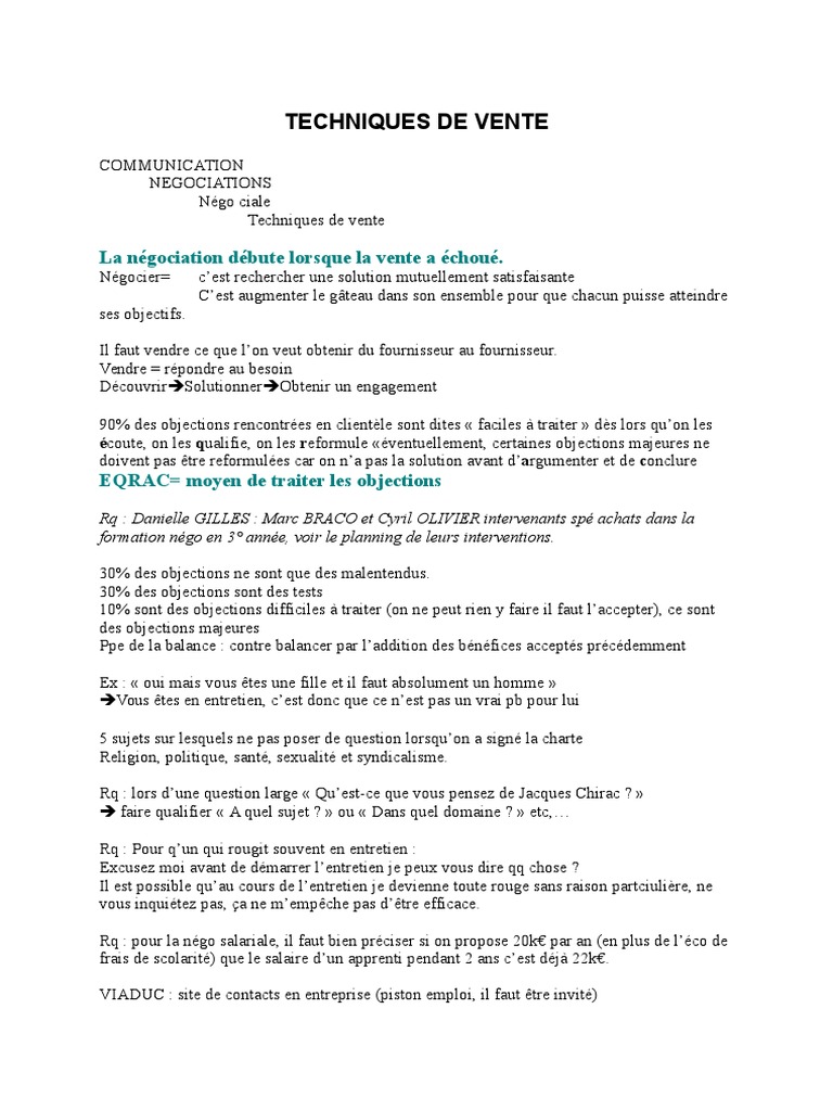 Techniques de Vente | Sodles | Business (Général)