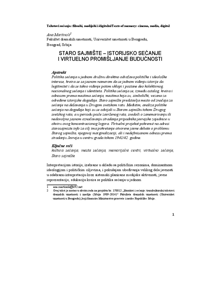 Ana Martinoli Essay | PDF