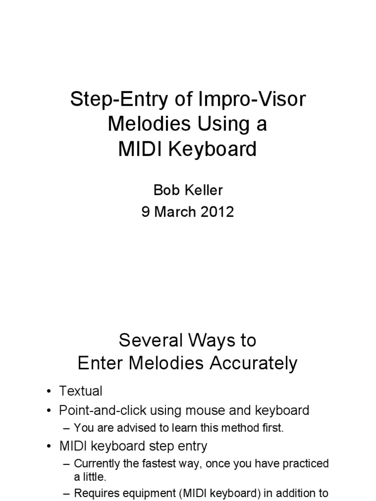 Midi Keyboard Step Entry | PDF | Computer Keyboard | Computer Engineering