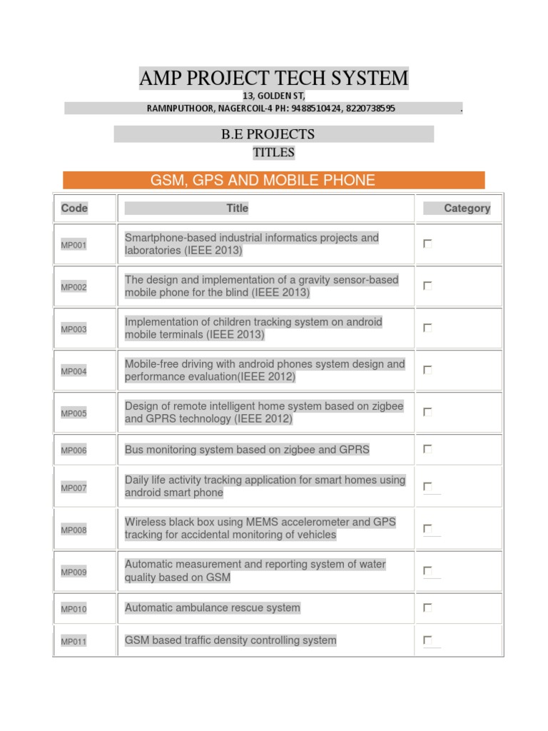 Amp Project Tech System: GSM, Gps and Mobile Phone | PDF | Mobile ...