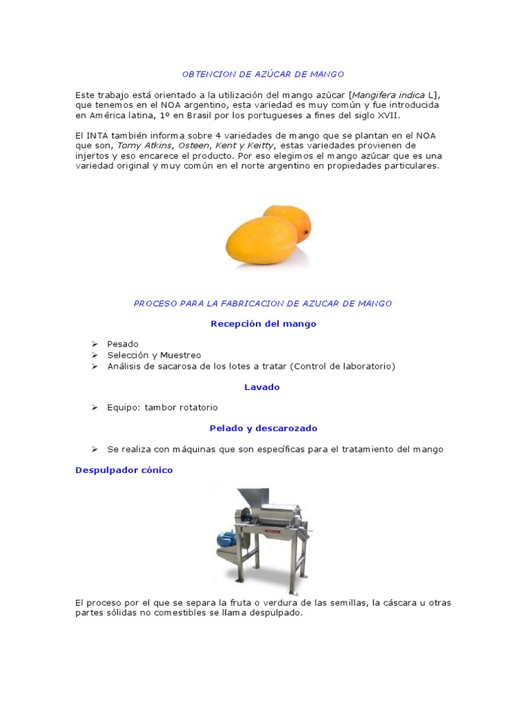 Azucar Mango | PDF | Melaza | Comida y bebida
