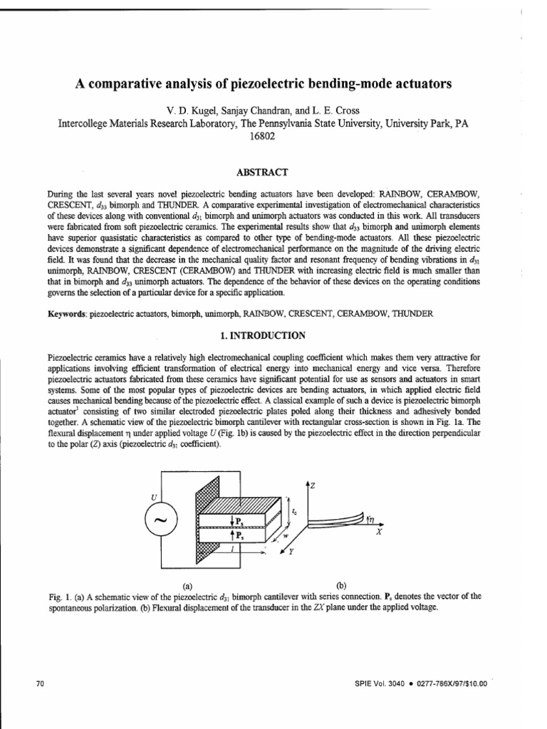 A Comparative Analysis of Piezoelectric Bending-Mode Actuators | PDF ...