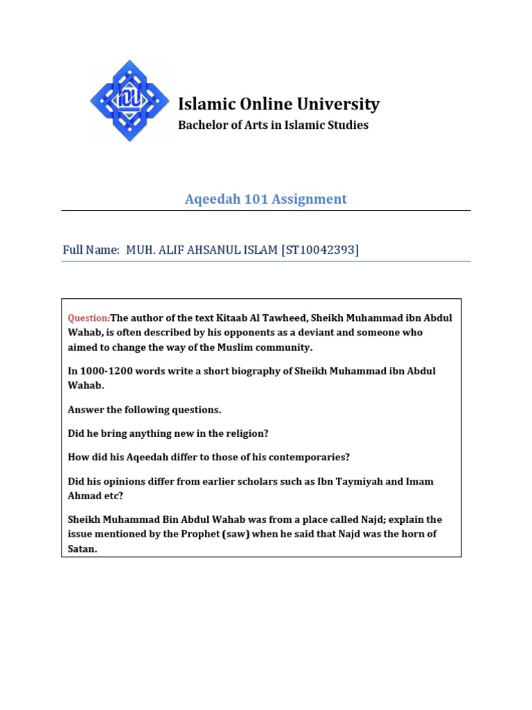 Biography of Sheikh Muhammad ibn Abdul Wahhab | PDF | Wahhabism | Muhammad