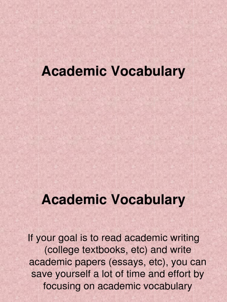 Academic Vocabulary | PDF | Vocabulary | Linguistics