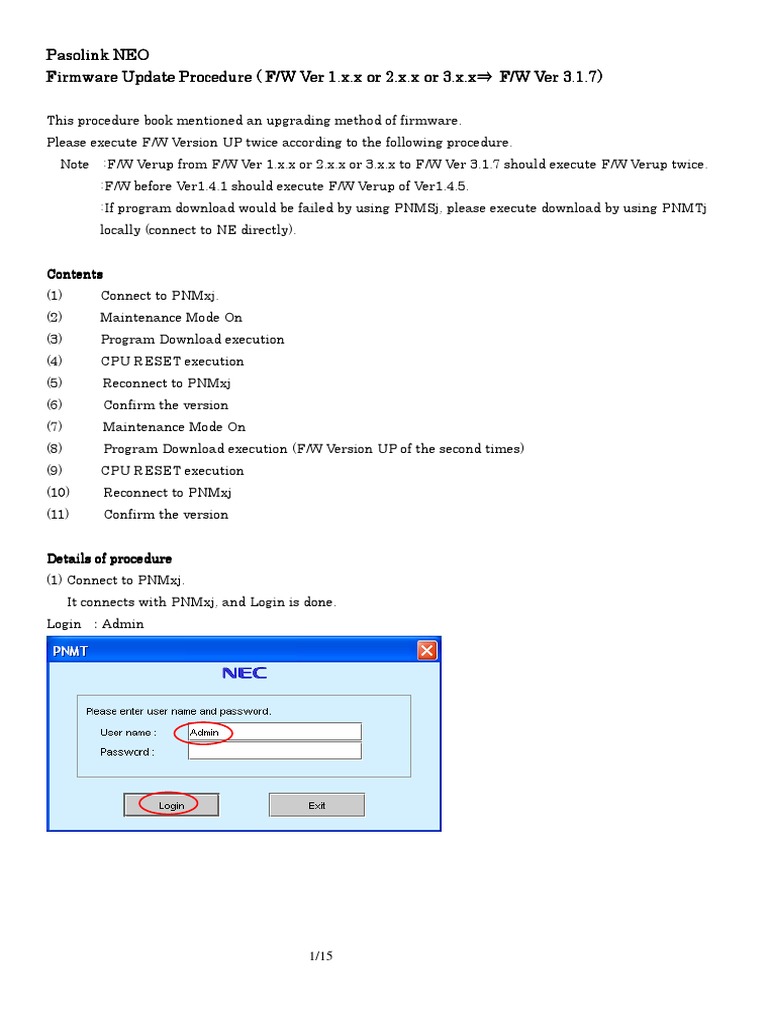 Pasolink Neo Version Up Procedure Ver317 By Pnmxj Pdf Office Equipment Areas Of 