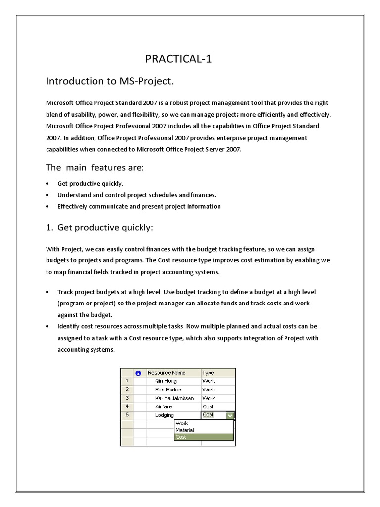 Practical-1: Introduction To MS-Project | PDF | Typefaces | Microsoft ...