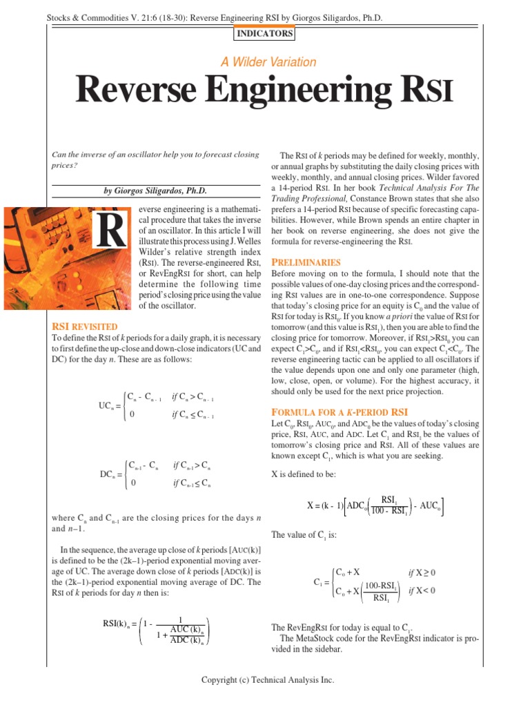 Reverse Engineering RSI | PDF | Technical Analysis | Stock Market Index