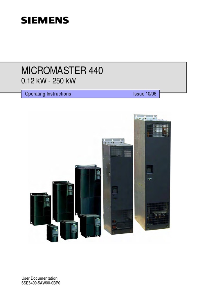 Siemens Micromaster 440 Manual PDF | PDF | Power Inverter ...