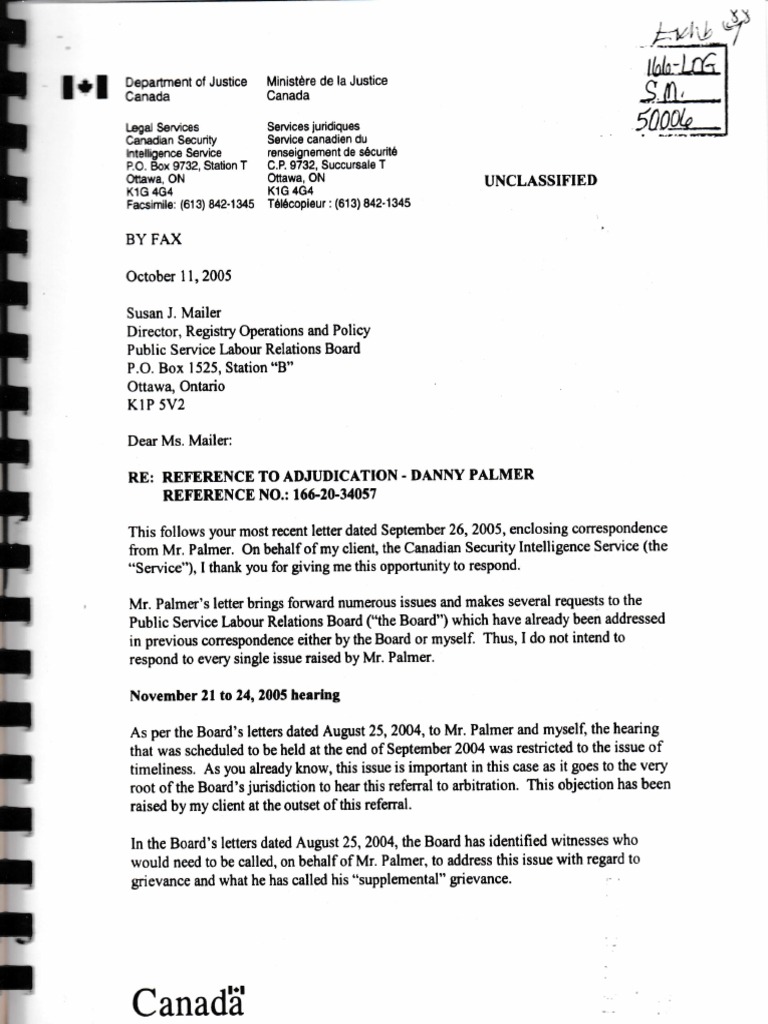 Daniel Roussy Oct 11 2005 PDF | PDF | Classified Information In The ...